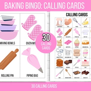 Baking Bingo, 30 Printable Baking Bingo Cards, Baking Birthday, Baking ...