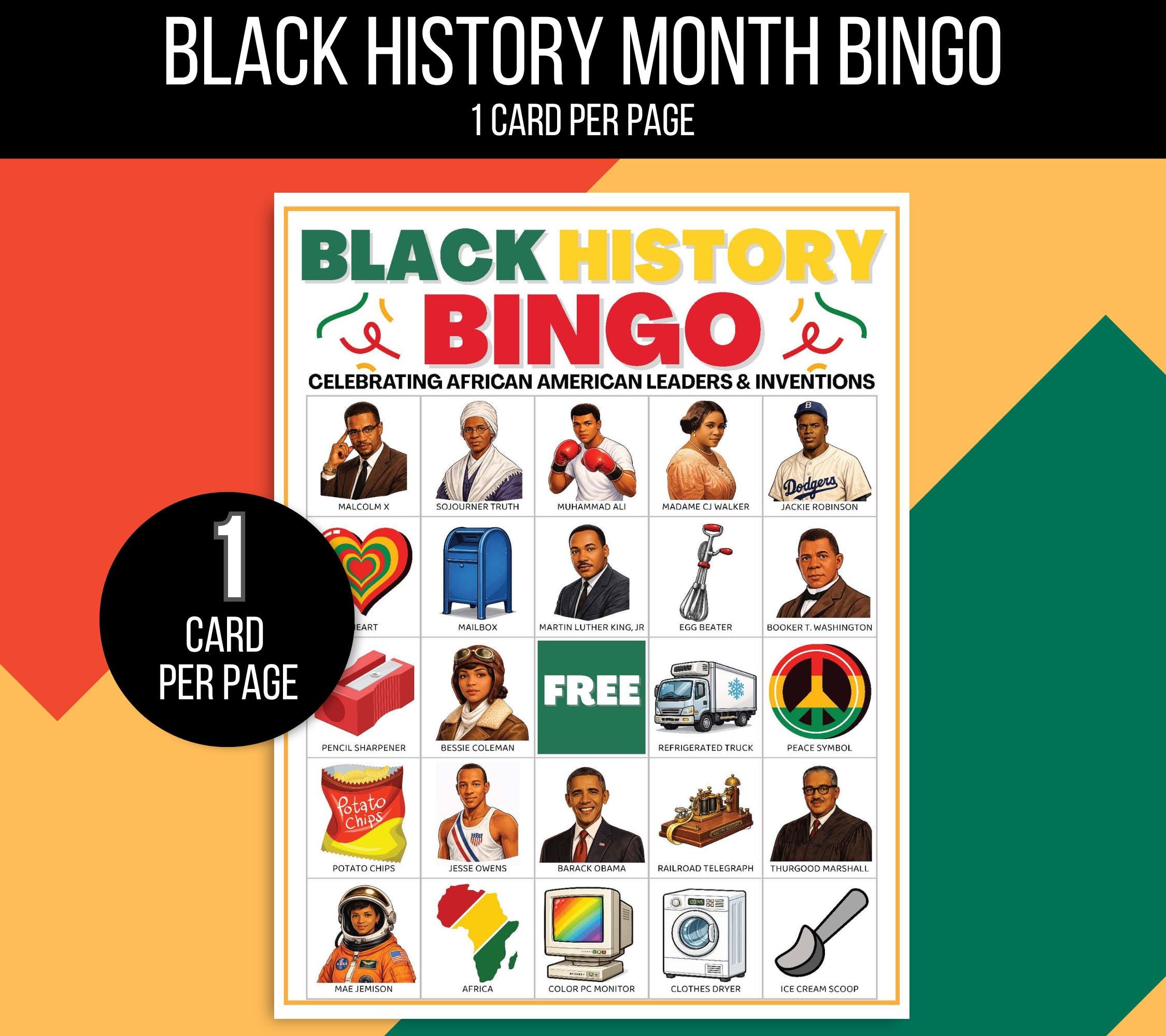 Black History Bingo, Black History Games, Black History Month Bingo, 75 ...