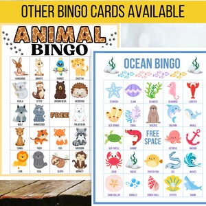 Zoo Bingo, 30 Printable Zoo Bingo Cards, Animal Bingo, Zoo Party Game ...