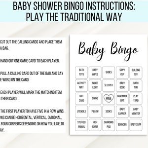 60 Baby Shower Bingo Cards, Unique Prefilled Baby Bingo Game Cards ...