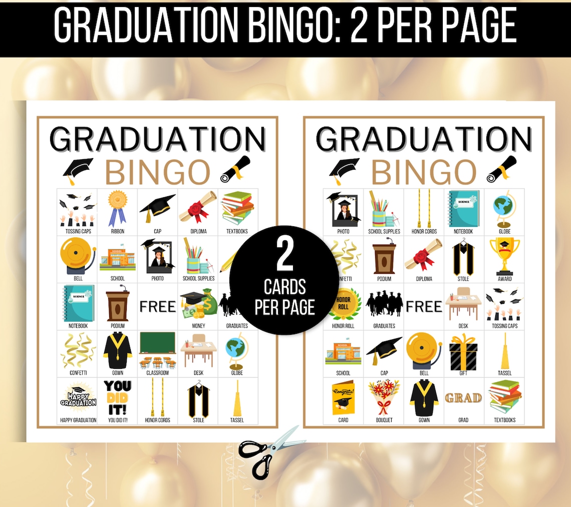 Graduation Bingo, 30 Graduation Bingo Cards, Graduation Activity for ...