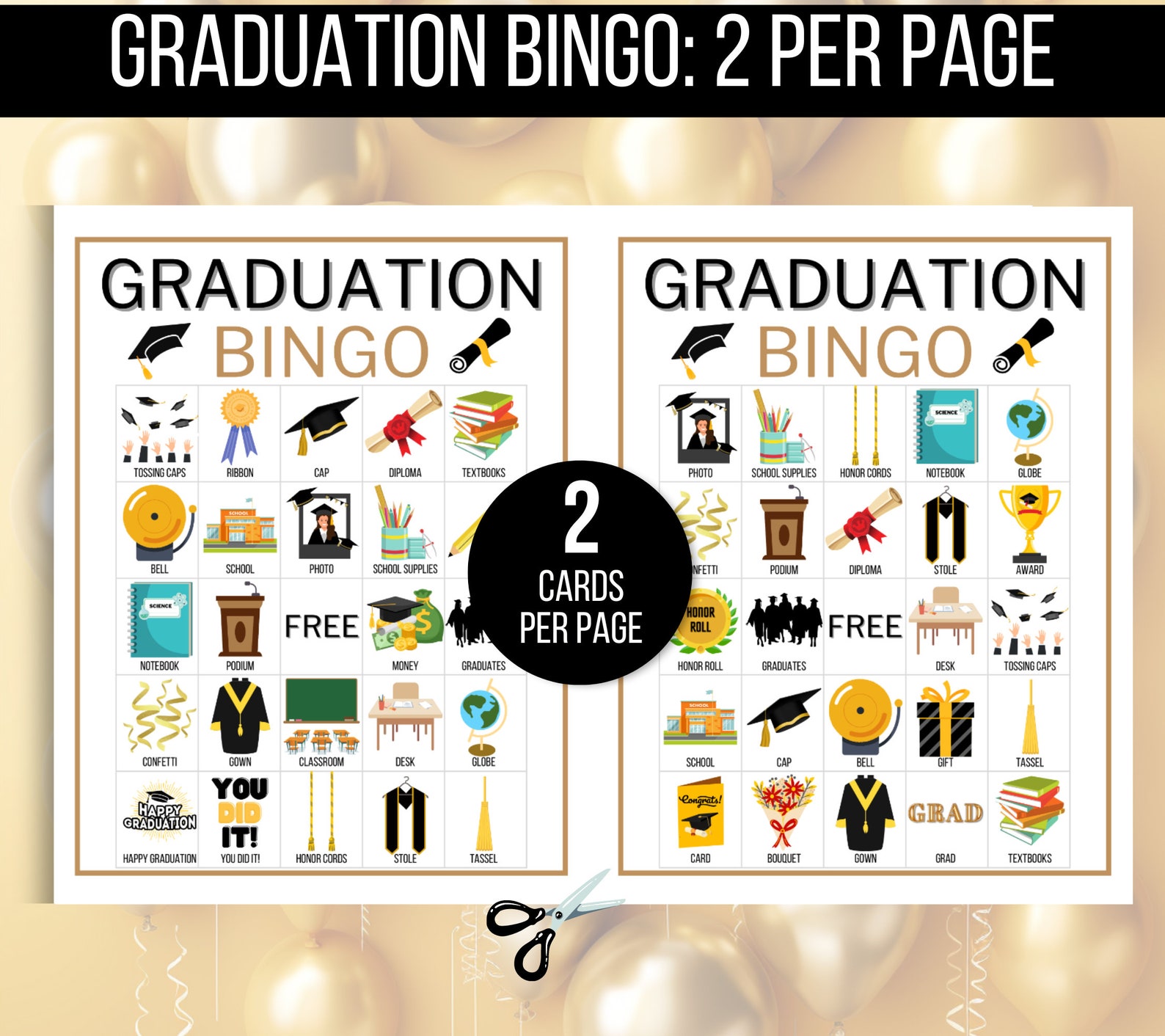 Graduation Bingo, 30 Graduation Bingo Cards, Graduation Activity for ...