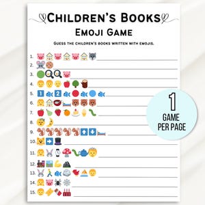 Children's Book Emoji Game, Emoji Children's Book Game, Baby Book Emoji ...