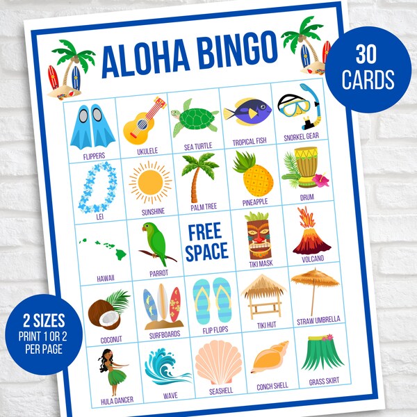 Hawaiian Printable Games - Etsy
