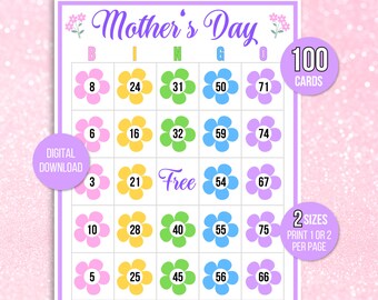 Printable Mother's Day Bingo, 20 Mother's Day Bingo Cards, Mother's Day ...
