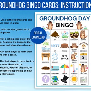 Groundhog Day Bingo, 30 Printable Groundhog Day Bingo Cards, Groundhog ...