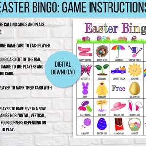 Easter Bingo, 30 Printable Easter Bingo Cards, Easter Activity for Kids ...