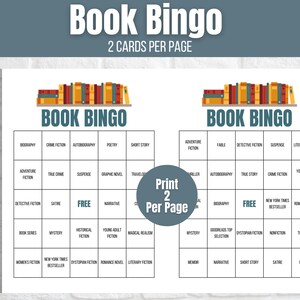 Book Bingo, 50 Book Club Bingo Cards, Book Bingo for Adults, Book ...