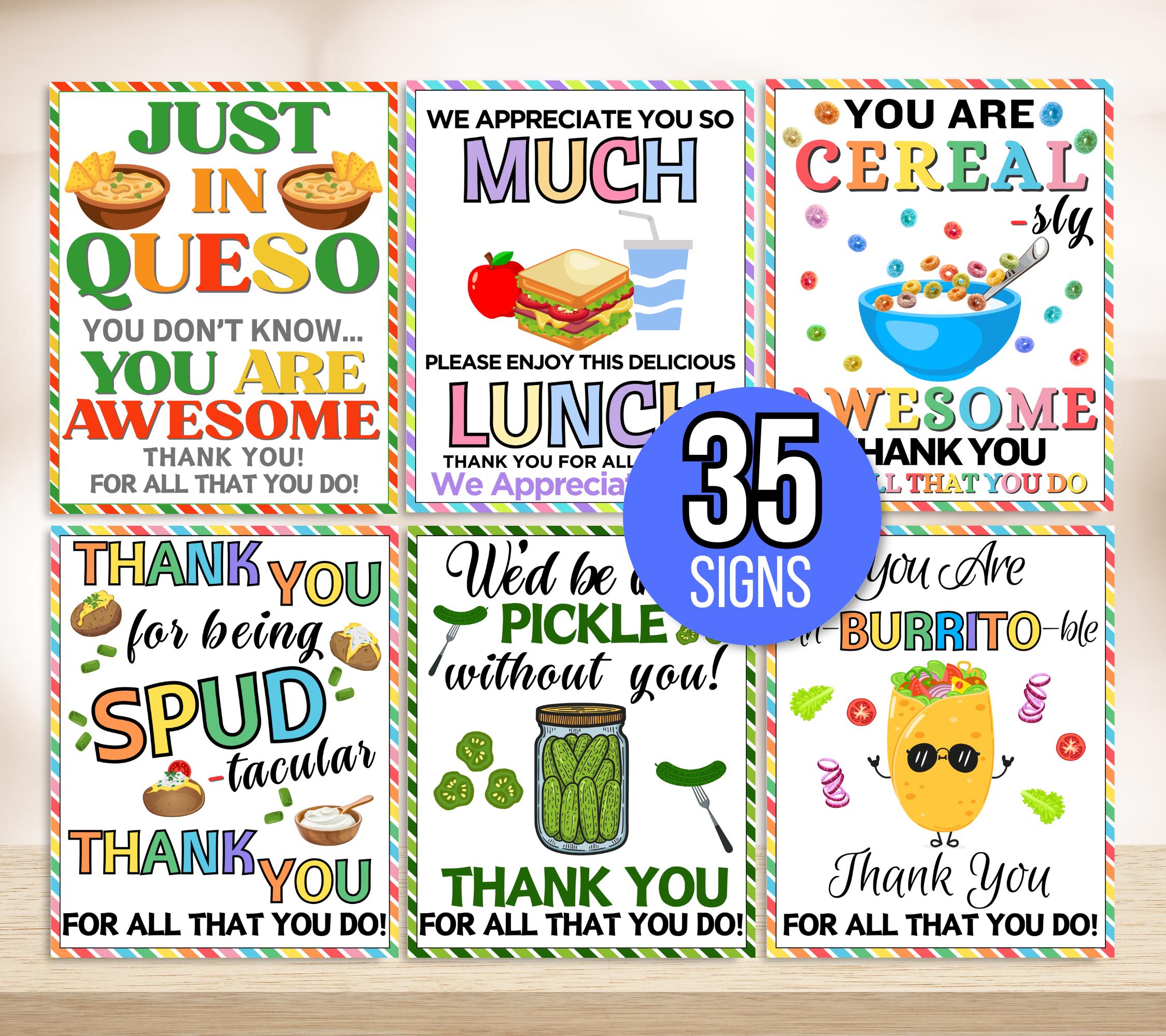 Printable Appreciation Signs, Staff Appreciation Signs, Appreciation ...