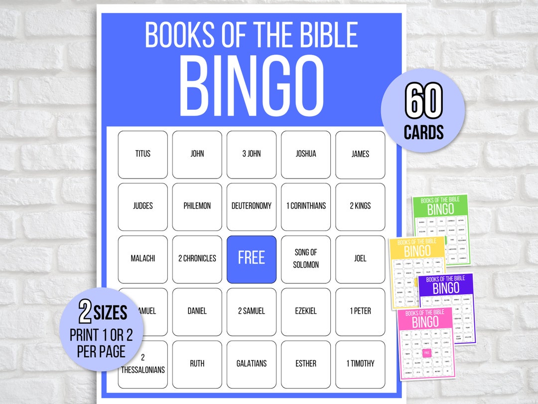 Books of the Bible Bingo, Bible Bingo, 60 Bible Bingo Cards, Bible ...