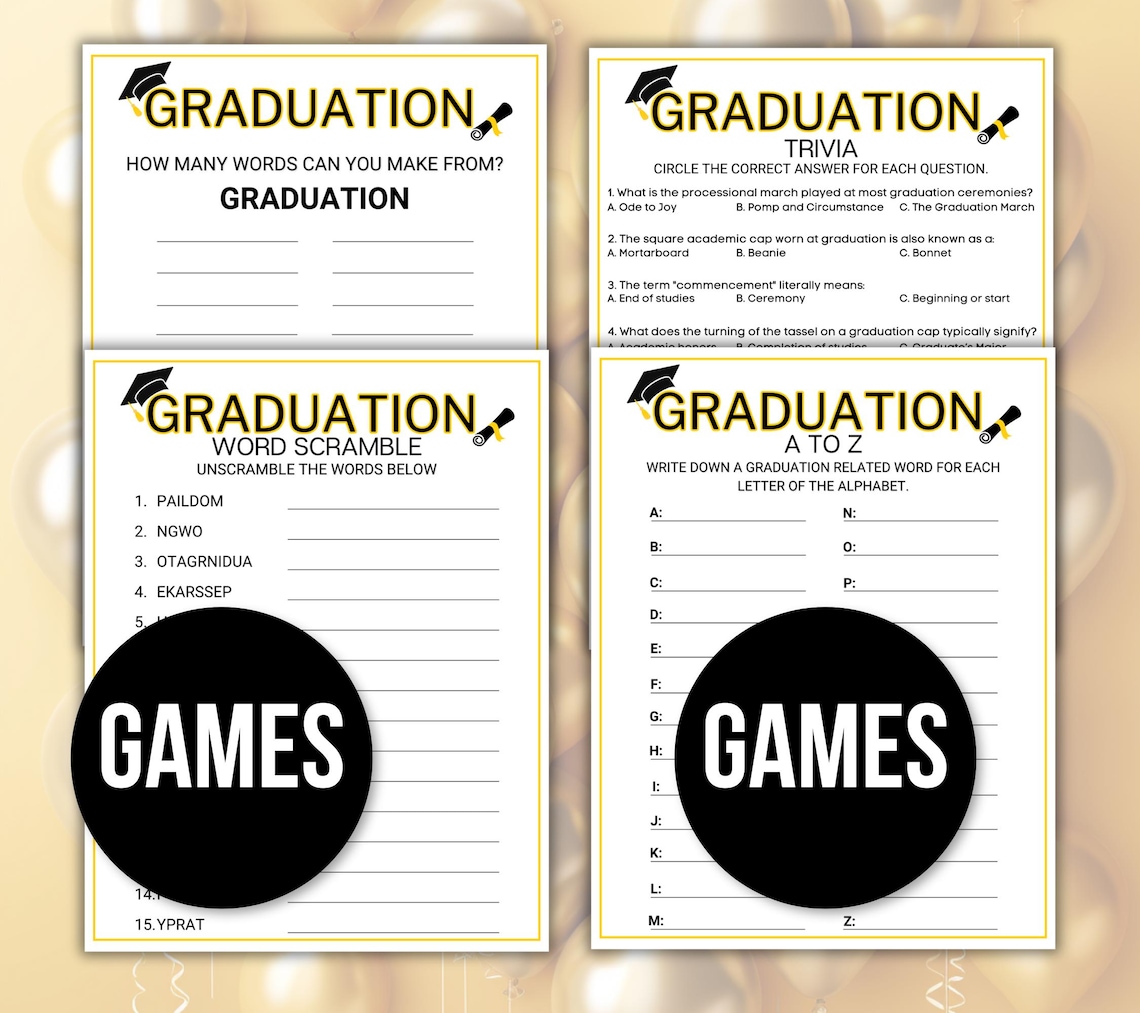 Graduation Games, Class of 2026 Graduation Party Games, Graduation ...