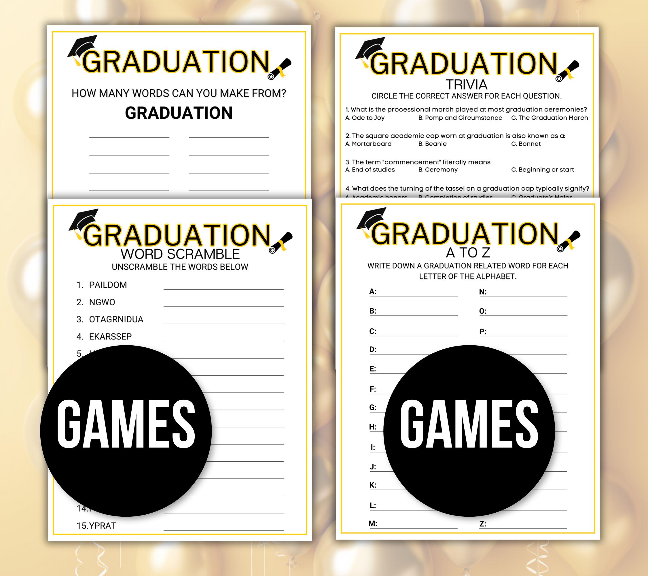 Graduation Games, Class of 2026 Graduation Party Games, Graduation ...