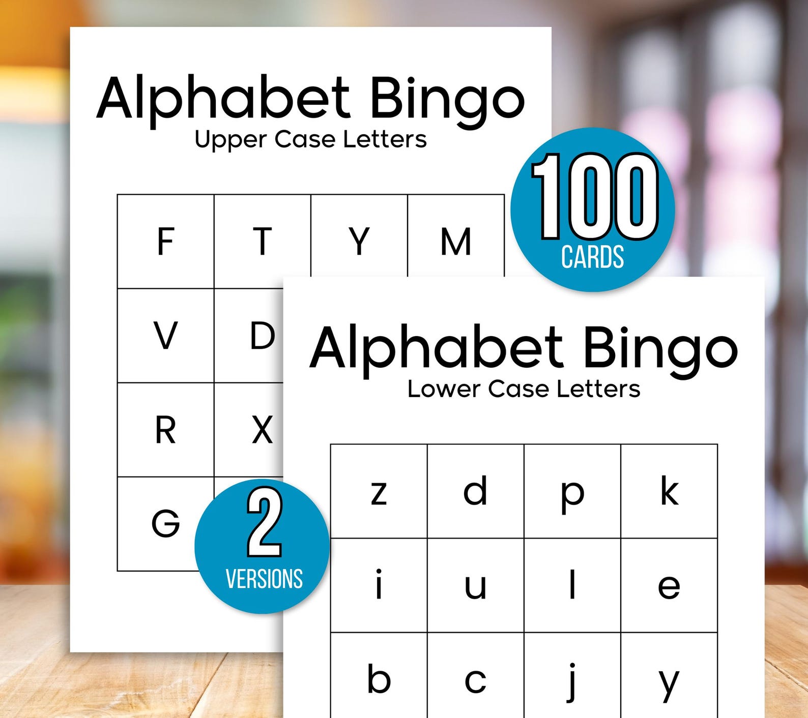 Alphabet Bingo, 100 Printable Alphabet Bingo Cards, ABC Practice, ABC ...