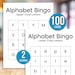 Alphabet Bingo, 100 Printable Alphabet Bingo Cards, ABC Practice, ABC ...