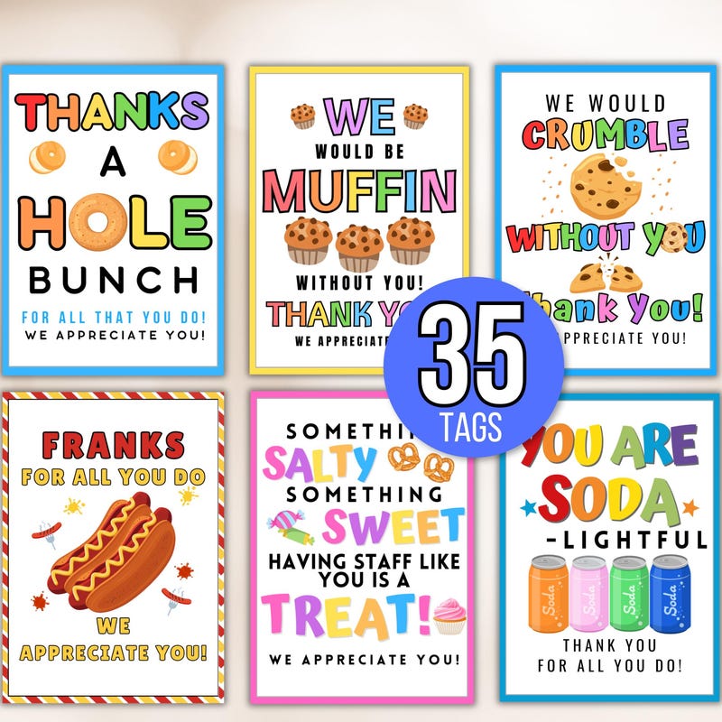 Employee Snack Cards - Etsy