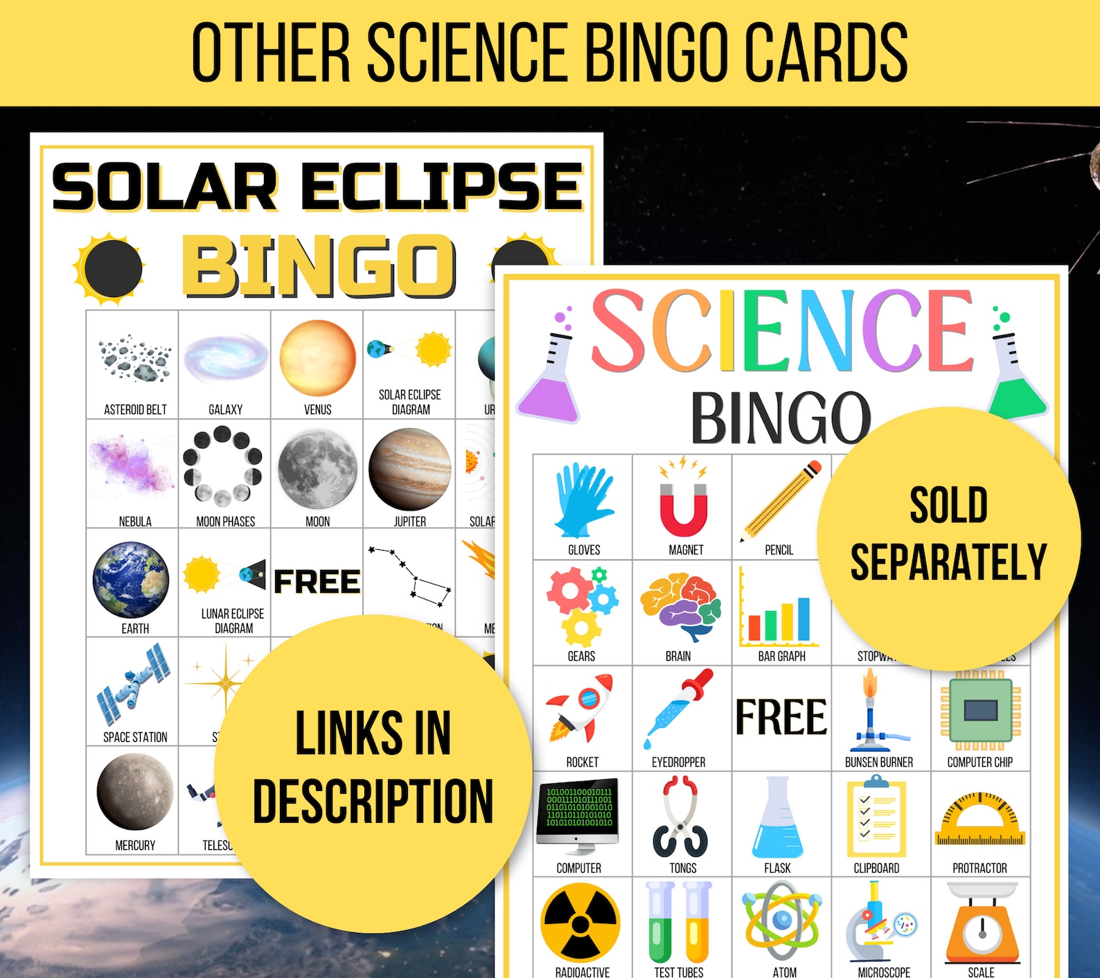 Outer Space Bingo, Solar System Bingo, Astronomy Bingo, 40 Printable ...