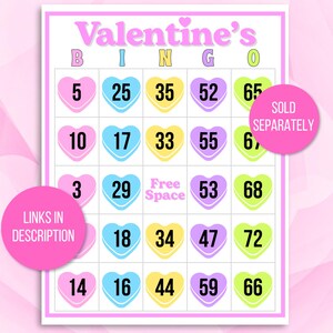 Valentine's Day Bingo Game for Kids: Instant Digital Download ...