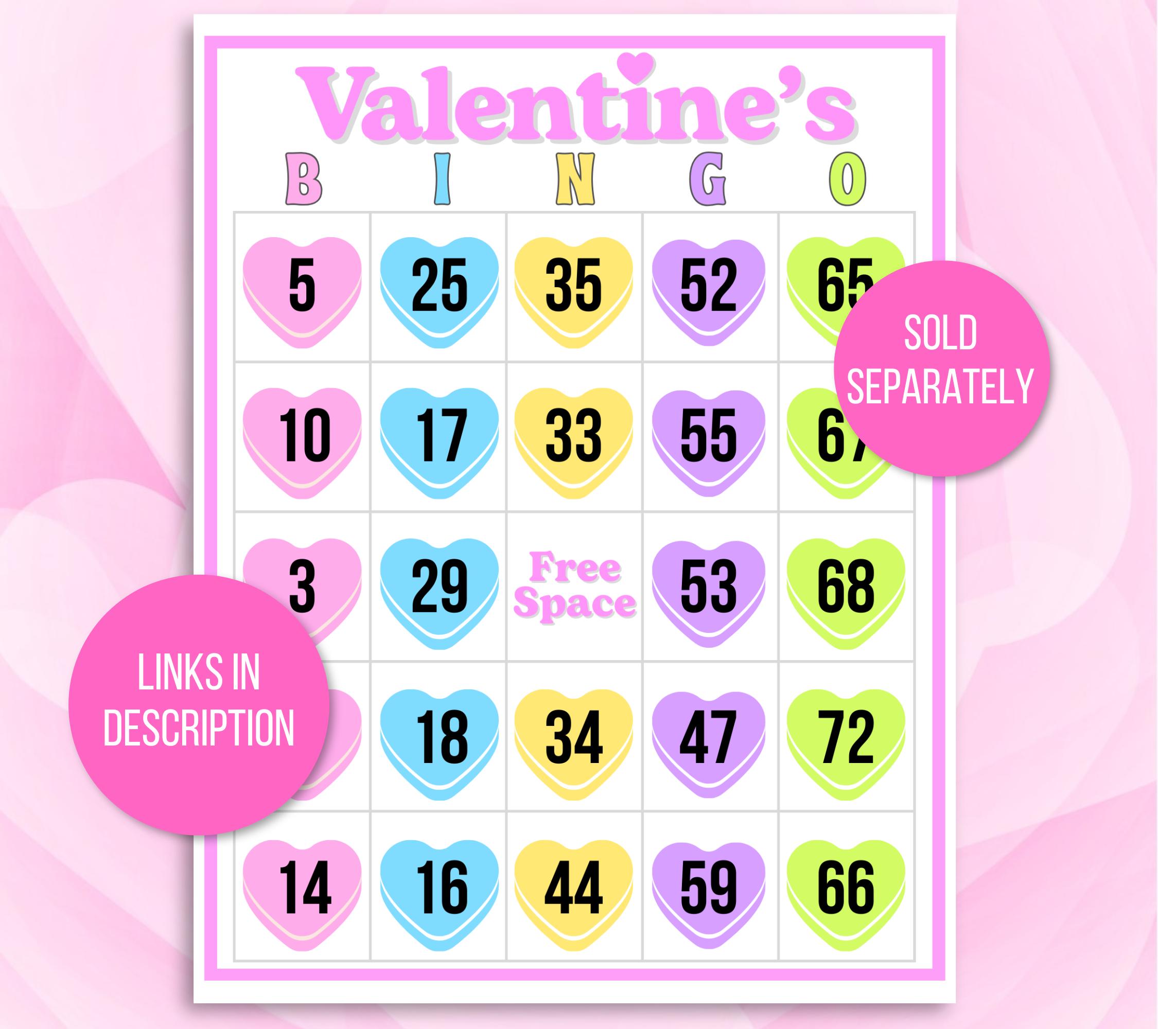 Valentine's Day Bingo Game for Kids: Instant Digital Download ...