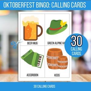 Oktoberfest Bingo, 30 Oktoberfest Bingo Cards, Oktoberfest Activity ...