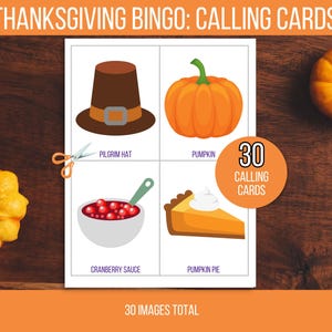 Thanksgiving Bingo, 30 Thanksgiving Bingo Cards, Thanksgiving Activity ...