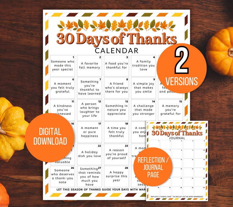 30 Days of Gratitude Challenge, Thanksgiving Challenge, Thanksgiving ...