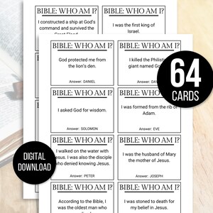 Bible Who Am I Trivia Cards, Bible Trivia, Bible Riddles, Bible Who Am ...