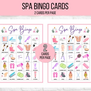 Spa Bingo, 40 Spa Bingo Cards, Spa Activity, Spa Party Game, Spa Game ...