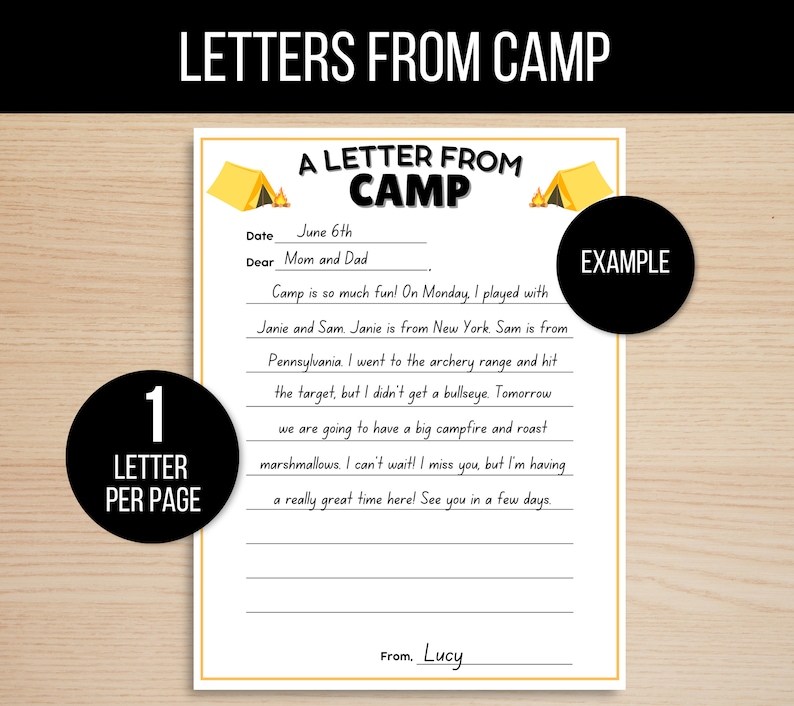 Letters From Camp, Summer Camp Letters, Printable Letter From Camp ...