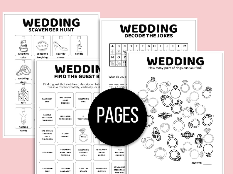 Kids Wedding Activity Bundle, Wedding Activity Pack for Kids, Kids ...