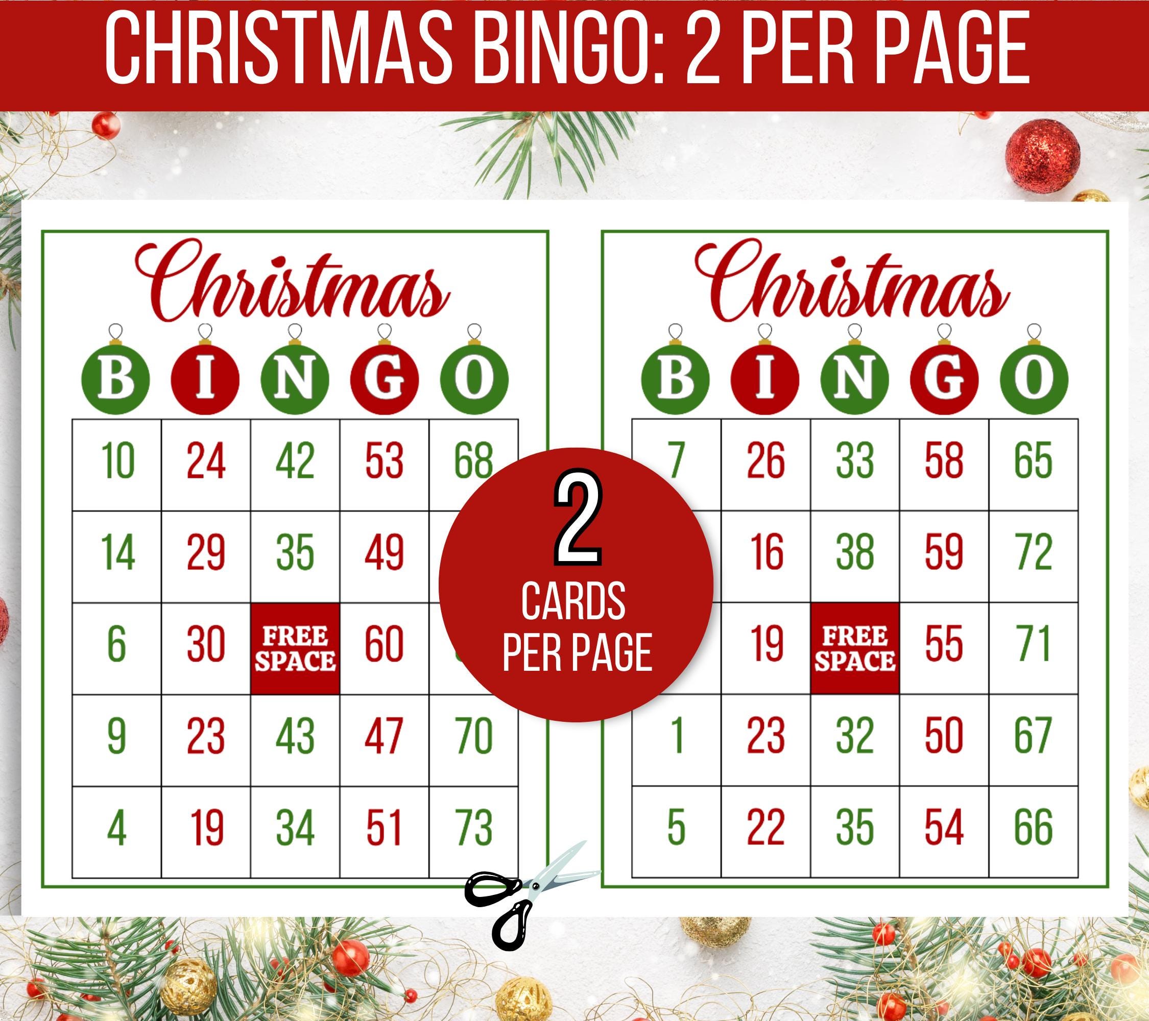 Christmas Bingo, 300 Christmas Bingo Cards, Christmas Games, Christmas ...