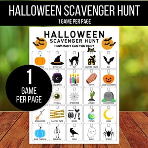 Halloween Scavenger Hunt for Kids, Halloween Scavenger Hunt, Halloween ...
