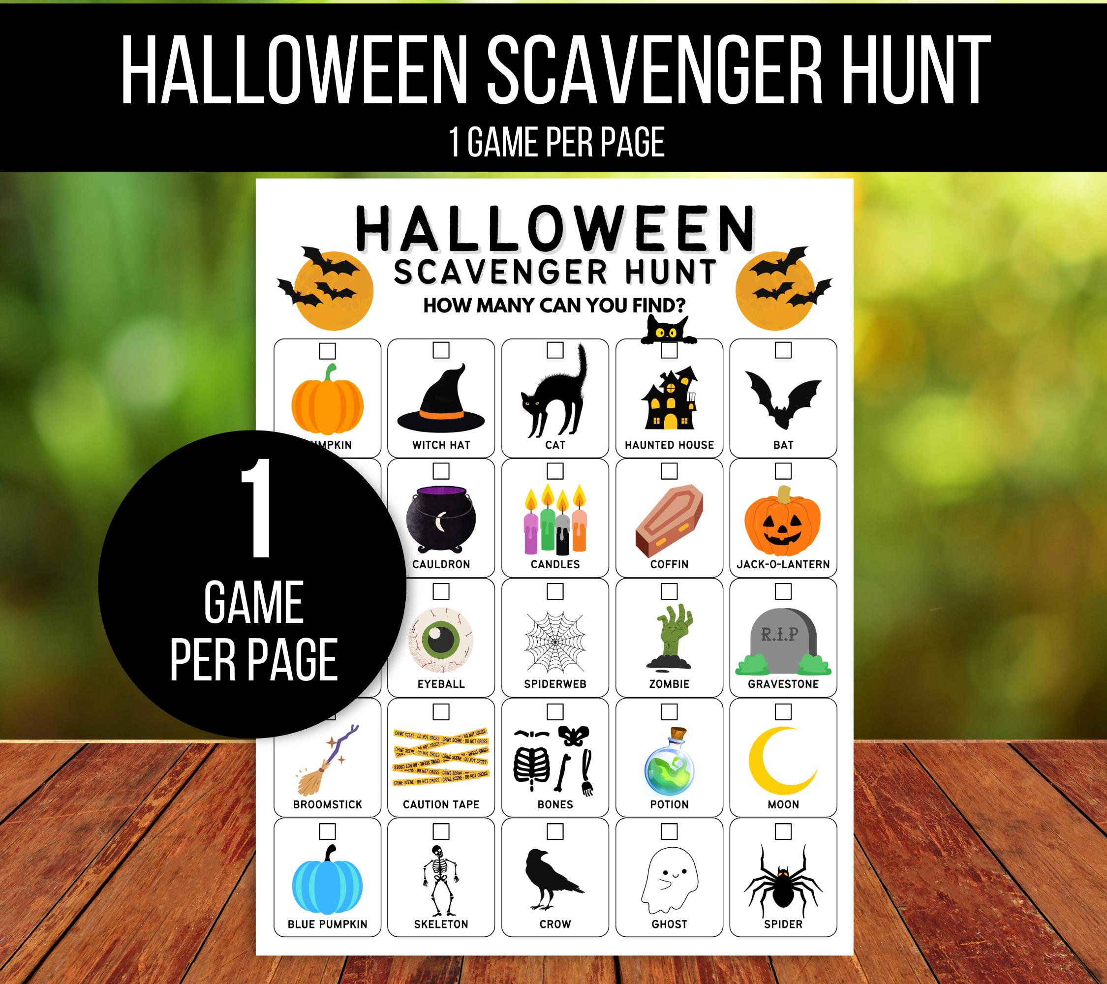 Halloween Scavenger Hunt for Kids, Halloween Scavenger Hunt, Halloween ...