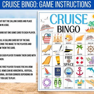 Cruise Bingo, 60 Cruise Bingo Cards, Cruise Games, Cruise Ship Bingo ...