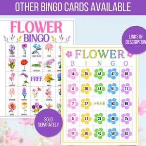 Flower Bingo, Spring Bingo, Garden Bingo, 40 Printable Flower Bingo ...
