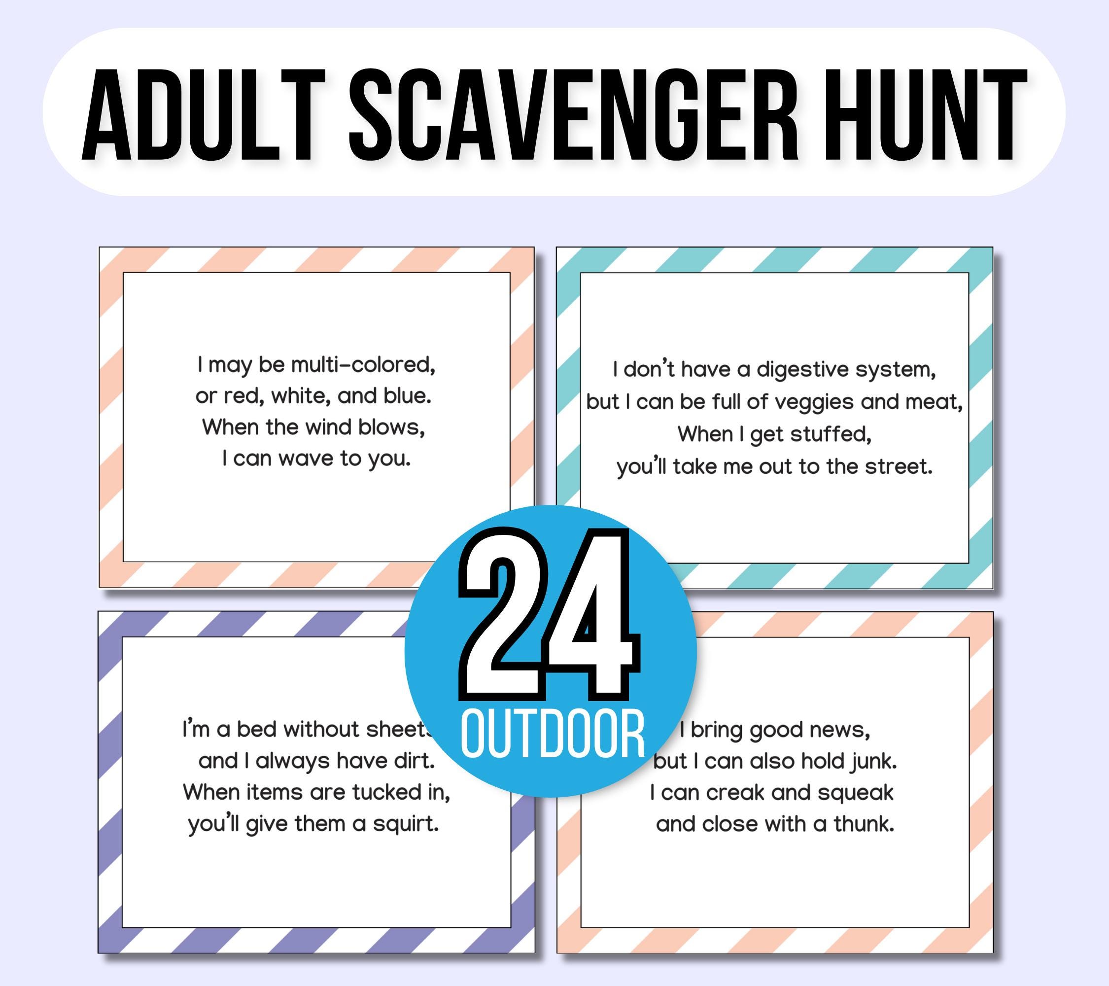 Adult Scavenger Hunt, Teen Scavenger Hunt, Indoor Scavenger Hunt ...