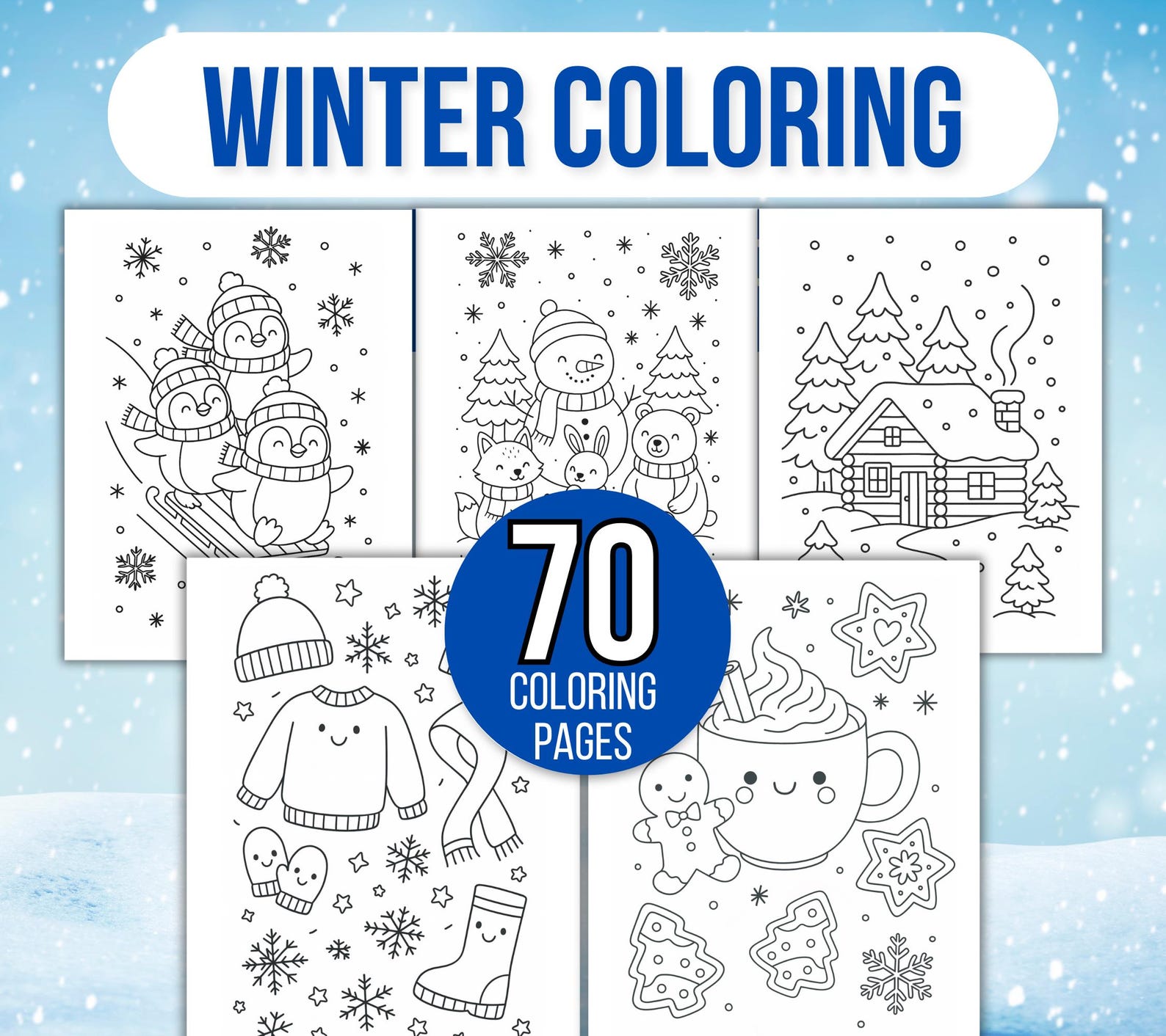 Winter Coloring Pages, Winter Coloring Book, Winter Coloring Sheets ...