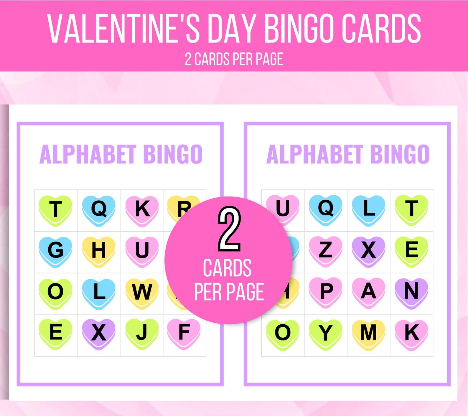 Valentine's Day Bingo, 30 Valentines Day Bingo Game Cards, Valentines ...