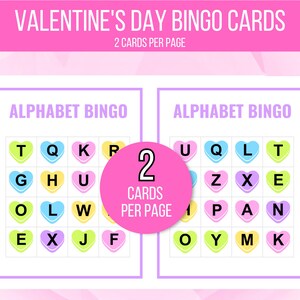 Valentine's Day Bingo, 30 Valentines Day Bingo Game Cards, Valentines ...