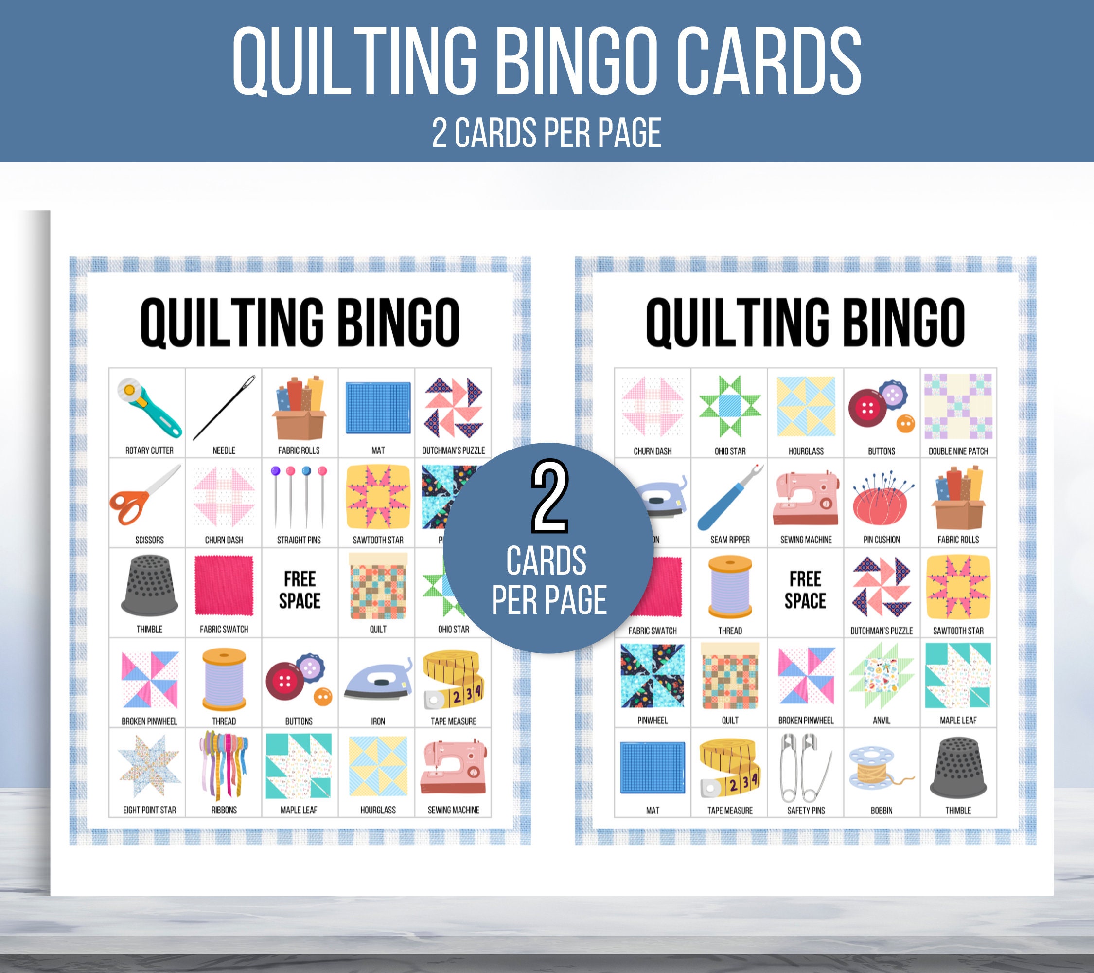 Quilt Bingo, 30 Printable Quilt Bingo Cards, Quilting Bingo, Quilting ...