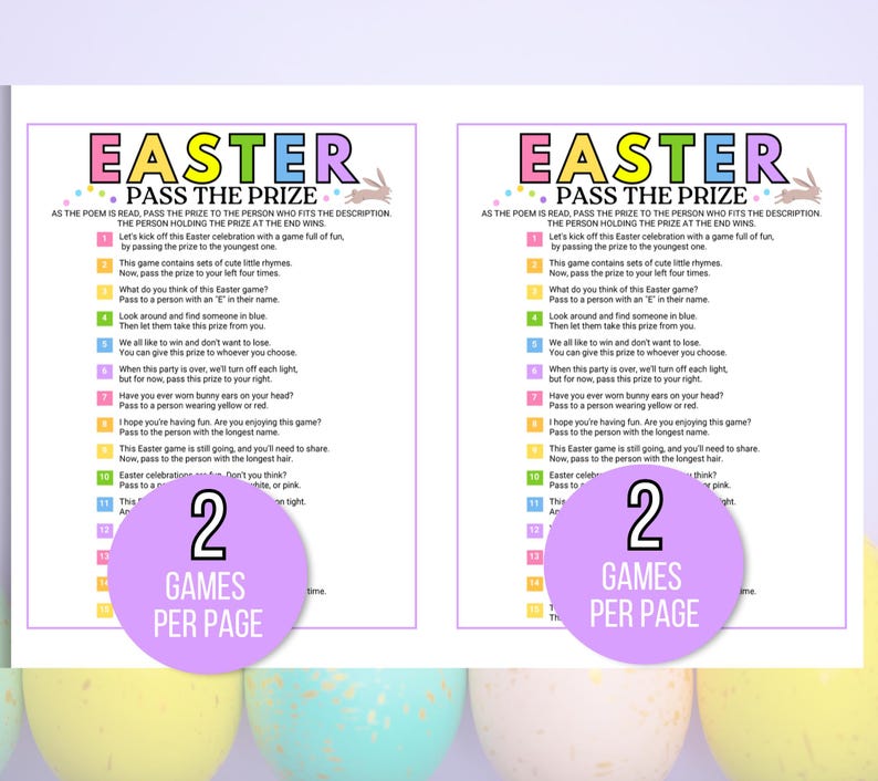 Easter Pass the Prize Game, Easter Pass the Present Game, Easter Pass ...