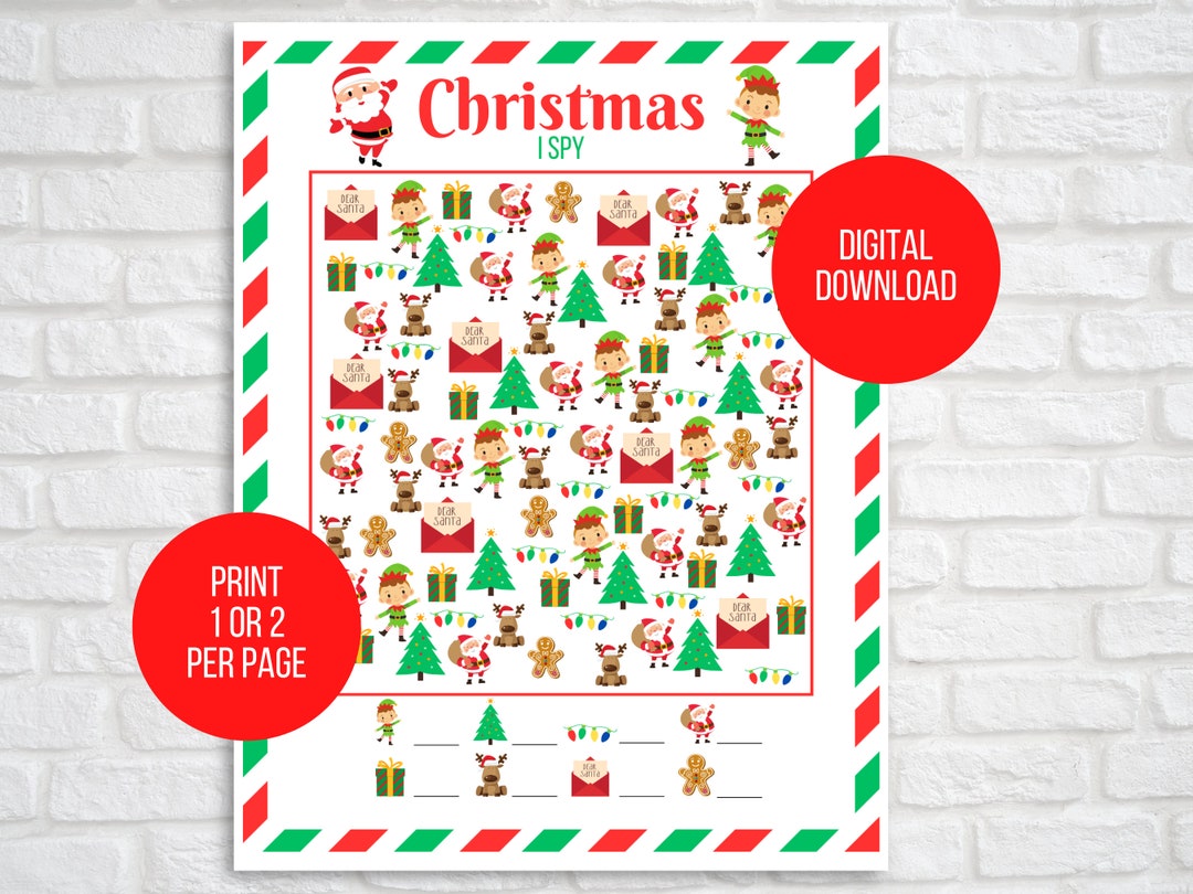 Christmas I Spy, Holiday I Spy, Fun Christmas Game, Christmas Classroom ...