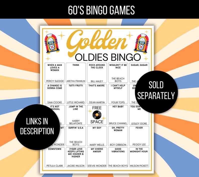 60s Trivia Game, 60s Game, 60s Slang Game, 60s Pop Culture Quiz, Fun ...