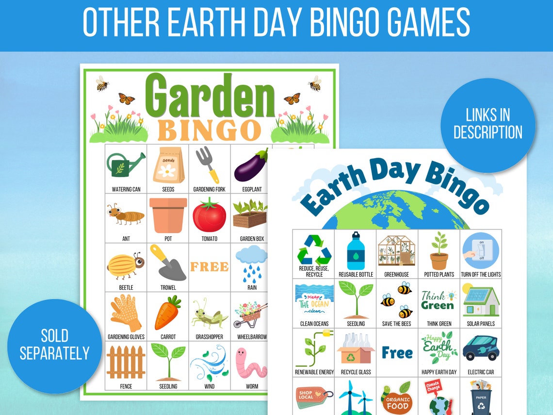 Earth Day Bingo, Earth Day Game, Earth Day Party Activity, Earth Day ...