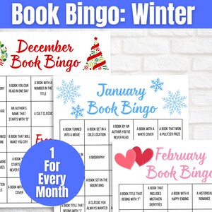 Book Bingo, 12 Monthly Book Bingo Challenges, Book Bingo for Adults ...