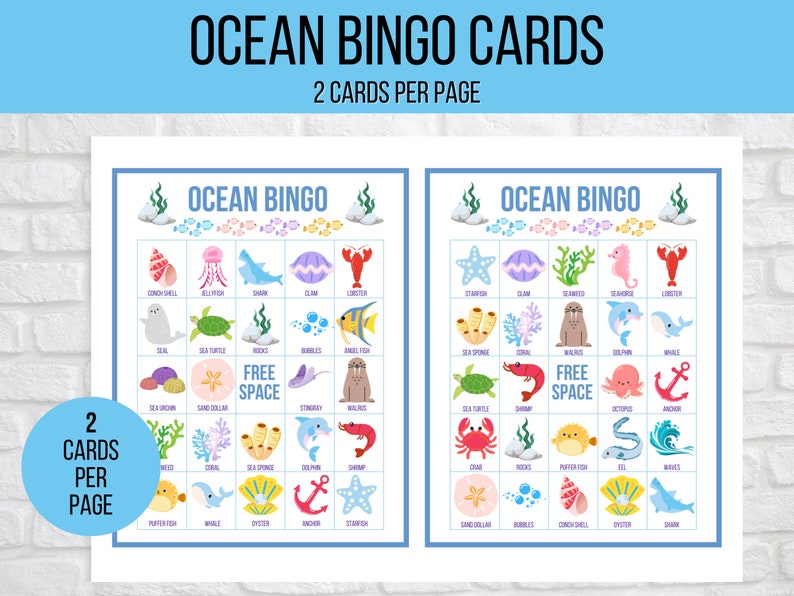 Ocean Bingo Under the Sea Bingo 30 Printable Ocean Bingo - Etsy