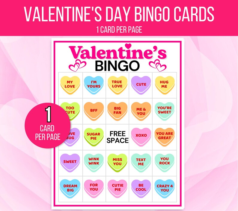 Valentine's Day Bingo, 30 Valentine's Day Bingo Cards, Valentine's Day ...
