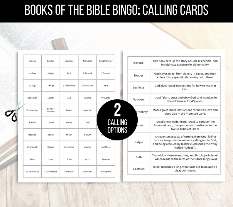 Books of the Bible Bingo, Bible Bingo, 60 Bible Bingo Cards, Bible ...