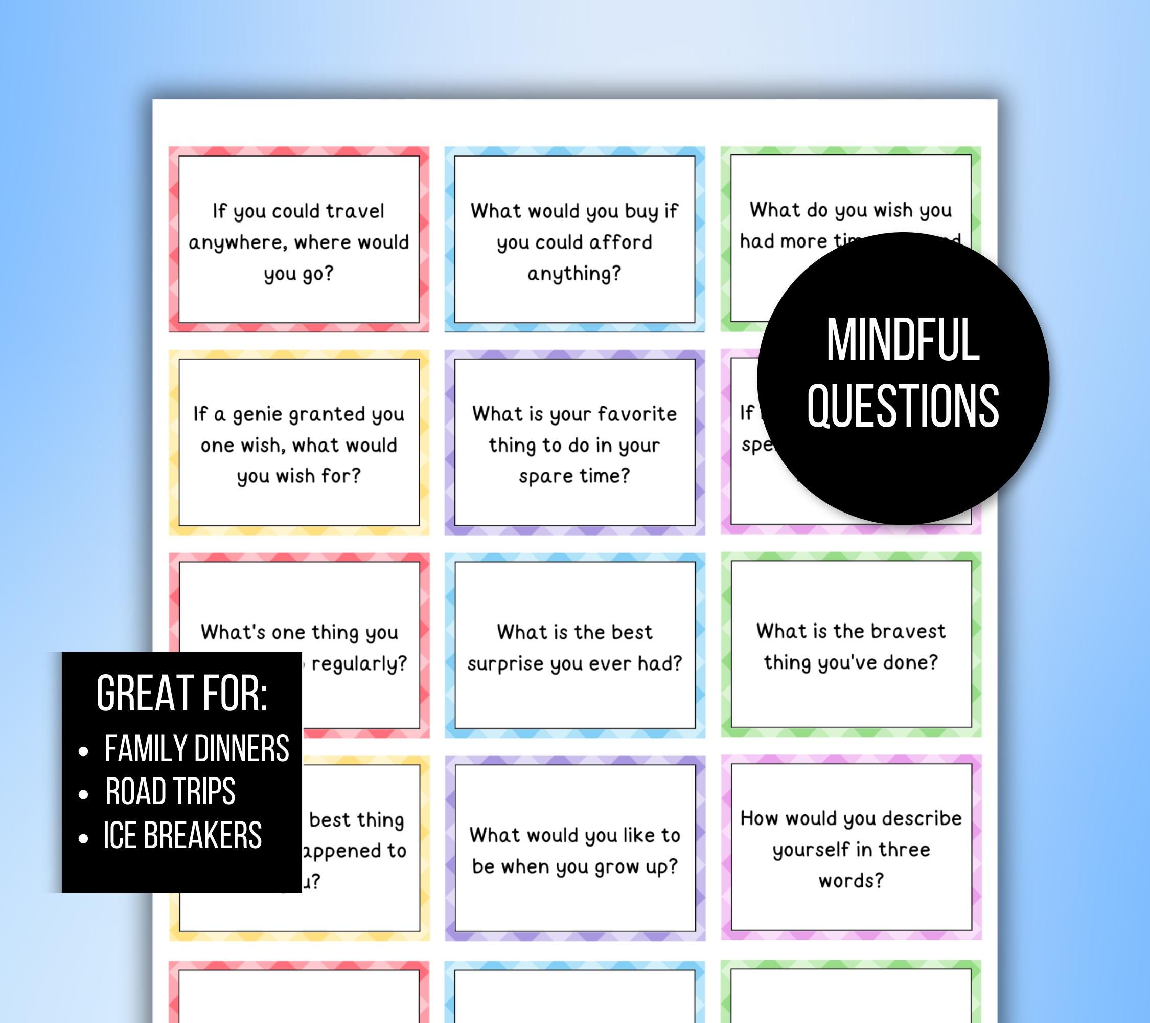 210 Conversation Cards, Conversation Starters, Road Trip Conversation ...