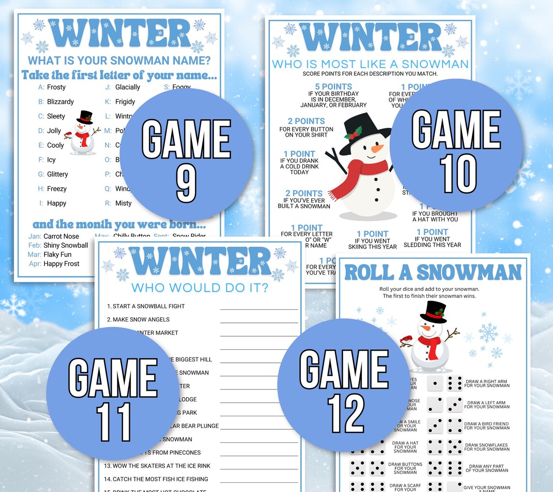 Winter Games, Winter Party Games, Winter Office Party Games, Winter ...