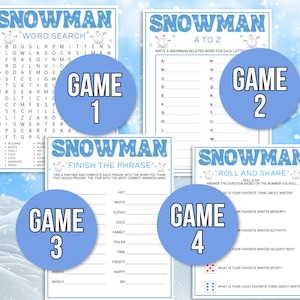 Snowman Games, Winter Party Games, Snowman Party Games, Snowman Class ...